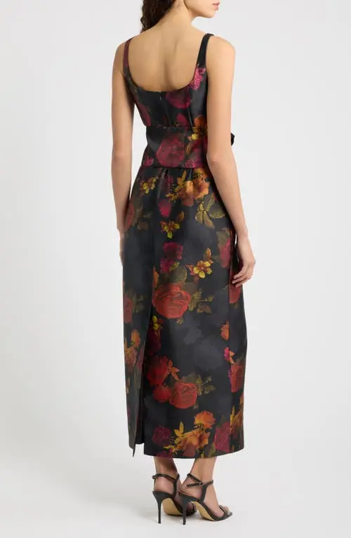 Julia Jordan Sleeveless Floral Print Gown