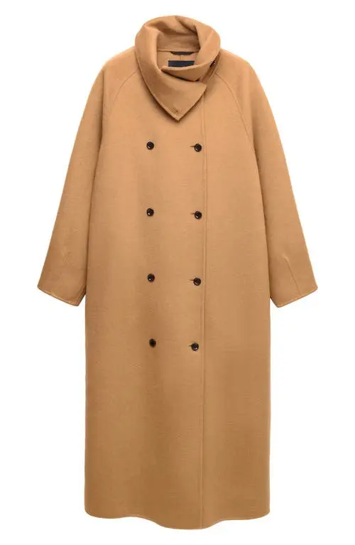 Mango Detachable Scarf Wool Blend Coat