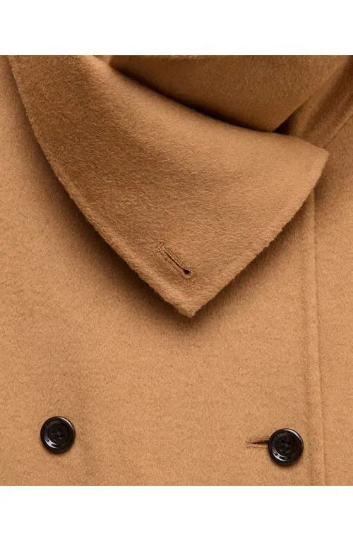 Mango Detachable Scarf Wool Blend Coat