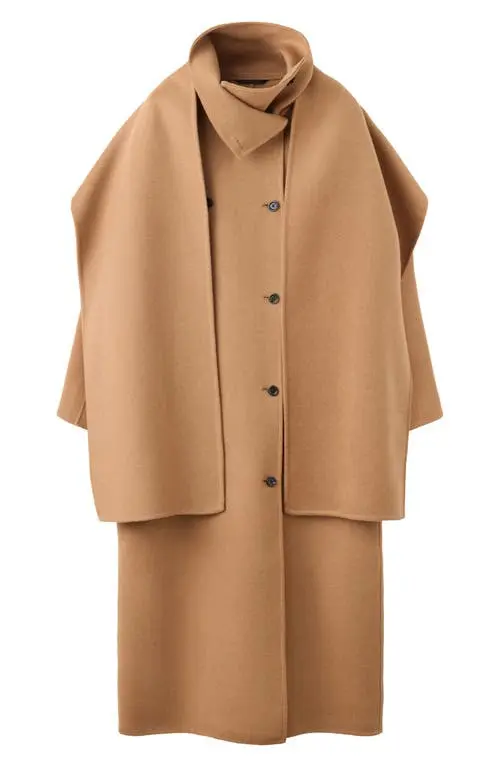 Mango Detachable Scarf Wool Blend Coat