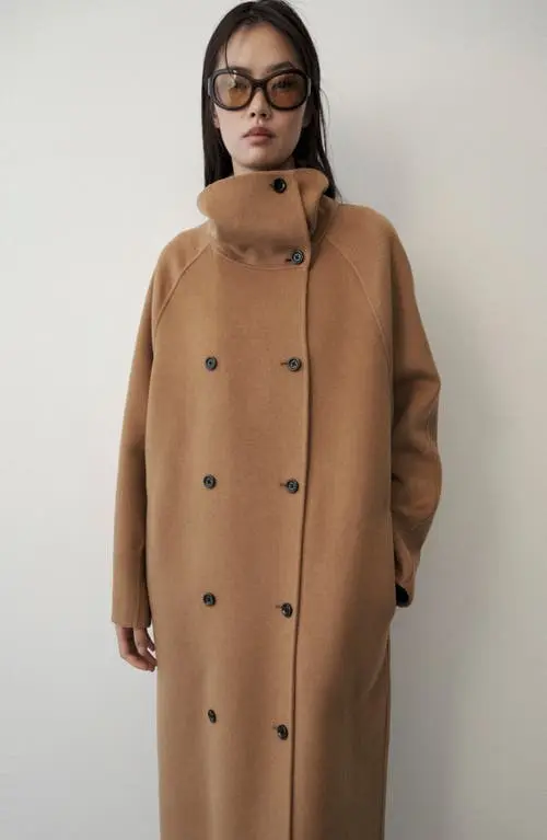 Mango Detachable Scarf Wool Blend Coat
