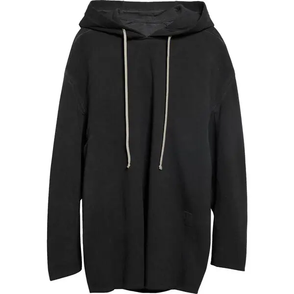 Rick Owens Peter Oversize Cotton Hoodie - Faded Black