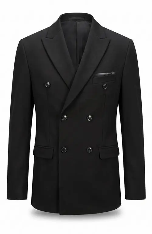 SOUL OF LONDON Solid Double Breasted Blazer