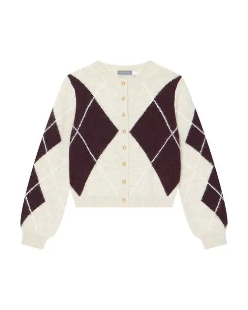 Mint Velvet Wool Blend Argyle Cardigan