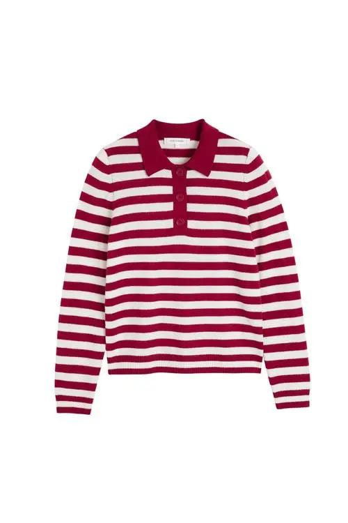 Chinti & Parker Wool-cashmere Stripe Collared Sweater