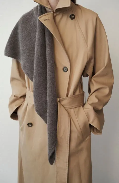 Mango Wool & Cashmere Knit Shawl - Medium Brown