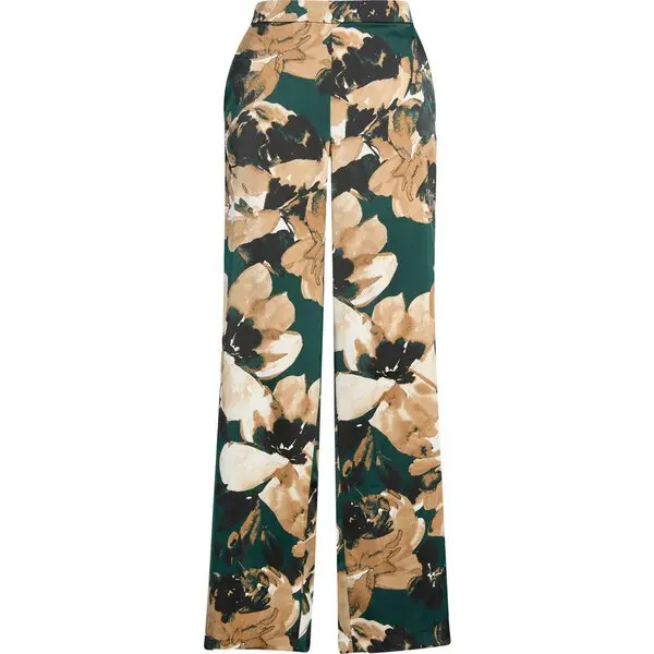 Anne Klein Floral Pull-on Wide Leg Pants