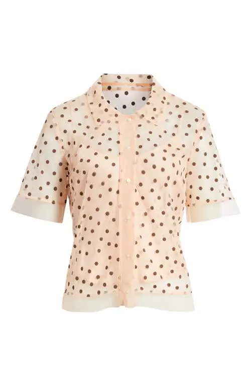 The Great. The Cotillion Polka Dot Mesh Top