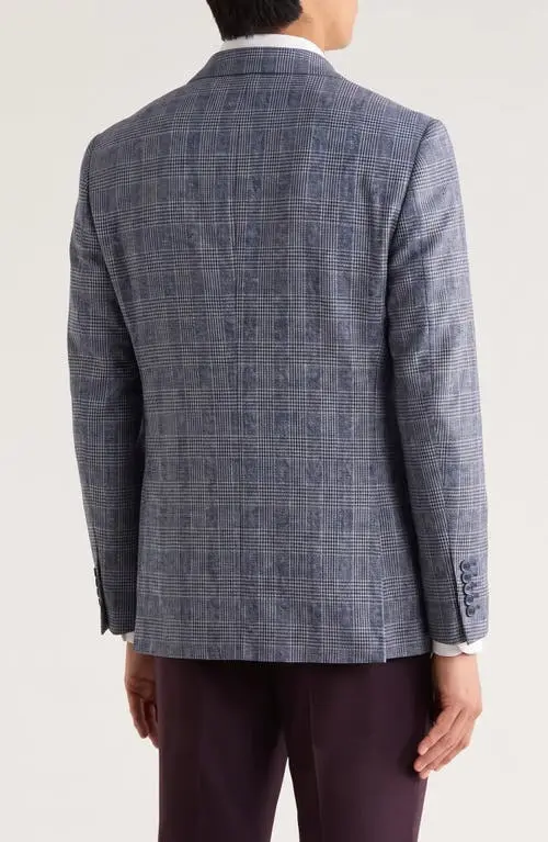 SOUL OF LONDON Plaid Linen & Cotton Blazer