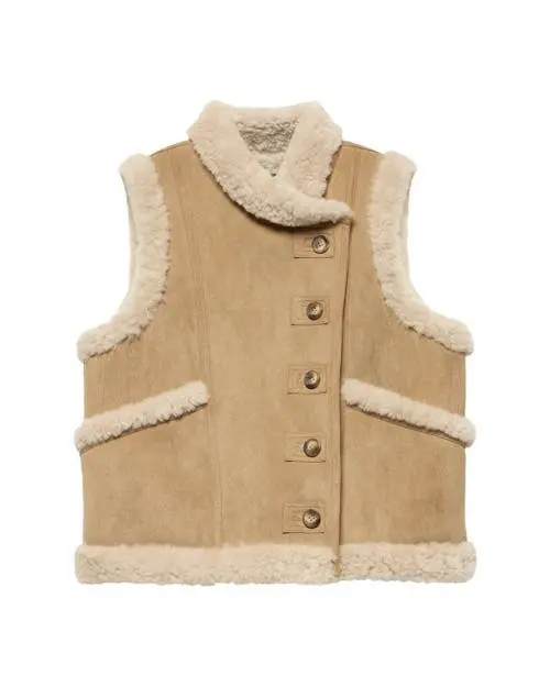 Mint Velvet Suede Faux Fur Vest