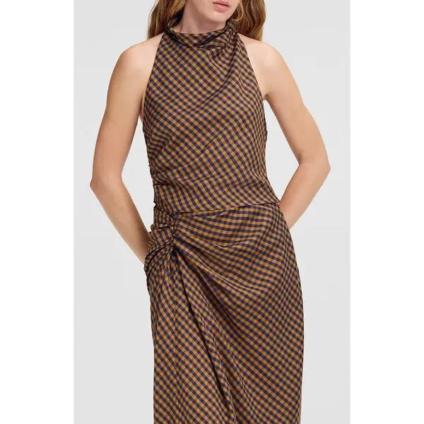 A.L.C. Penelope Gingham Halter Top