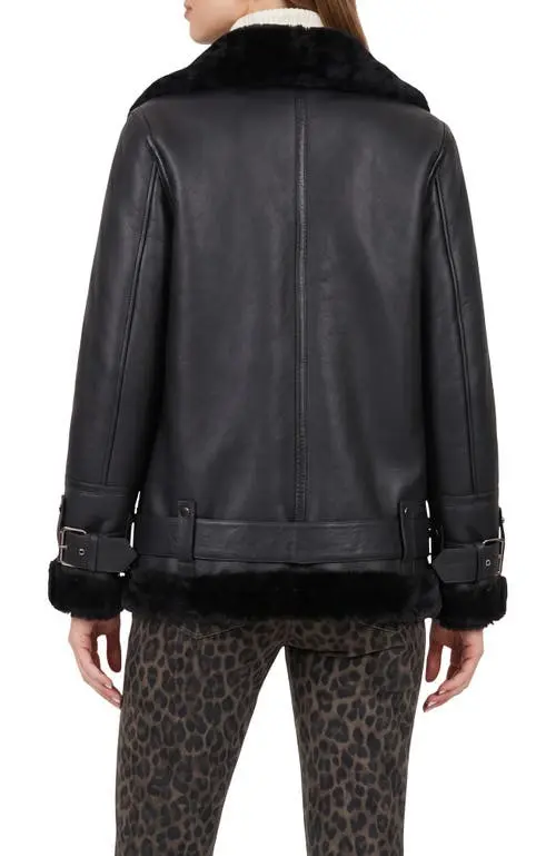 Gorski Genuine Shearling Moto Zip Jacket