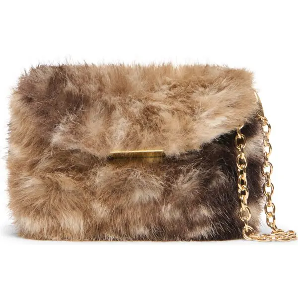Dolce Vita Brindi Faux Fur Wallet On A Strap
