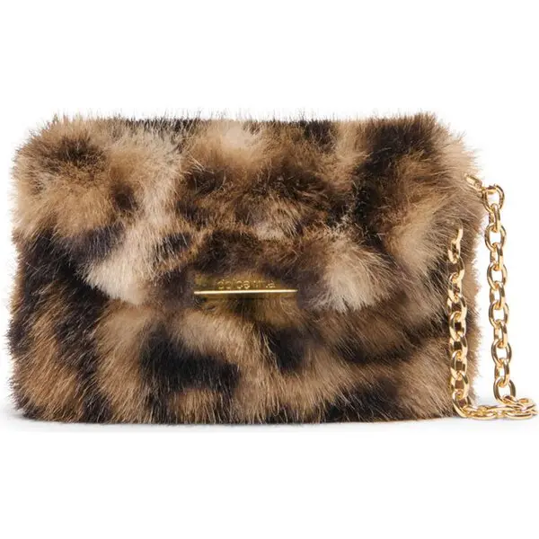 Dolce Vita Brindi Faux Fur Wallet On A Strap - Leopard