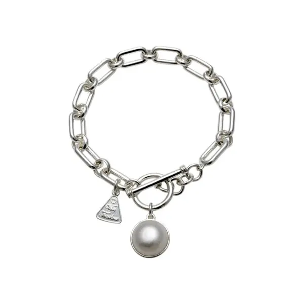 VON TRESKOW Alternating Link Bracelet With Pearl