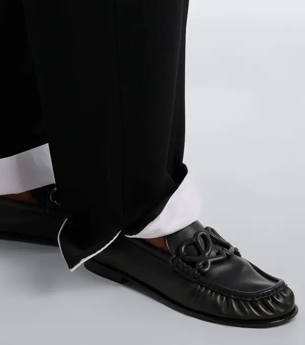 Loewe Double L Leather Loafers