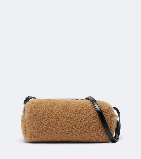 Khaite Kye Small Shearling Crossbody Bag - Brown