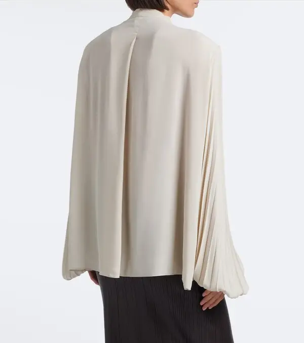 TOM FORD Plissé Tie-neck Crêpe De Chine Blouse