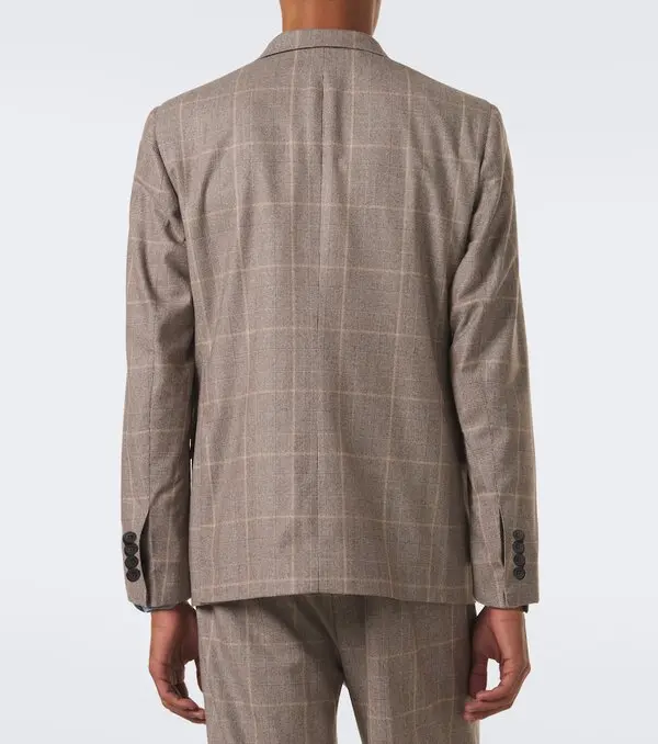 Rubinacci Checked Virgin Wool Blazer - Brown