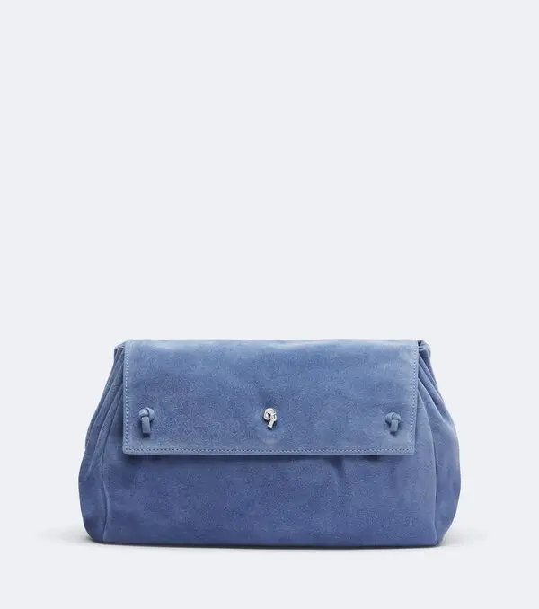 Staud Cy Medium Suede Clutch