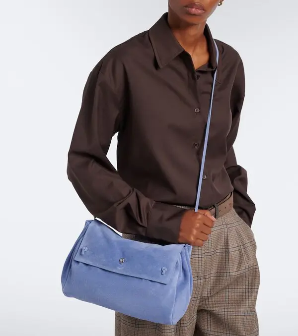 Staud Cy Medium Suede Clutch
