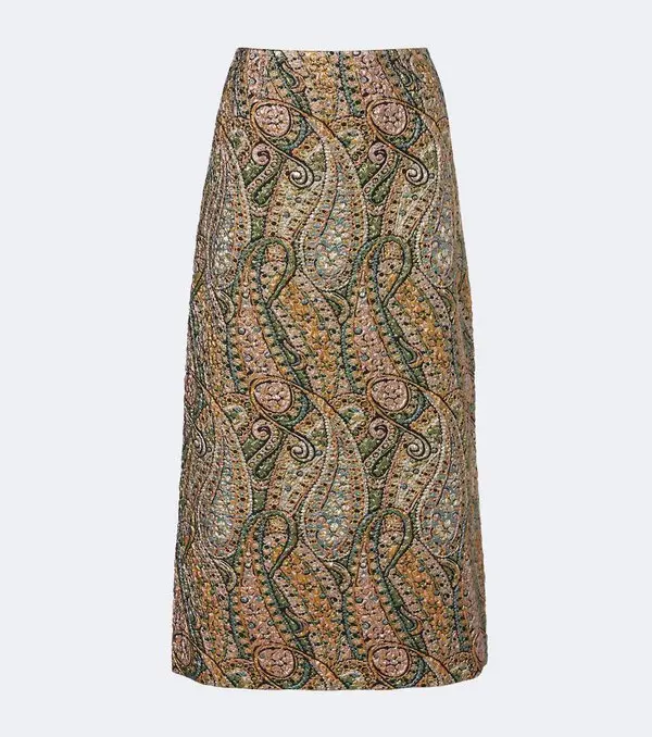 Dries Van Noten Paisley Jacquard Midi Skirt