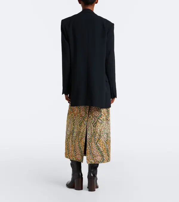 Dries Van Noten Paisley Jacquard Midi Skirt
