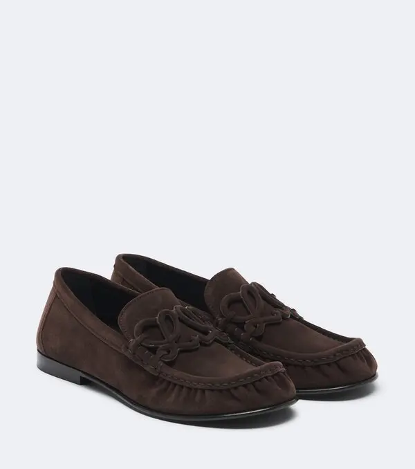 Loewe Double L Suede Loafers