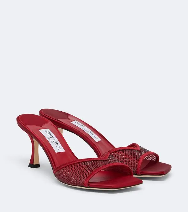 JIMMY CHOO Skye Crystal-embellished Mules