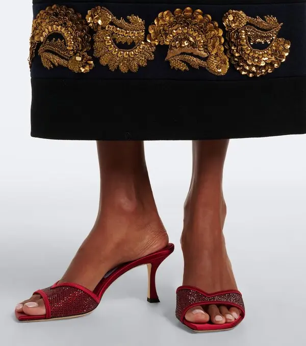 JIMMY CHOO Skye Crystal-embellished Mules