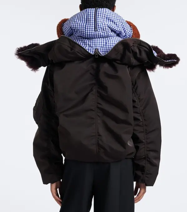 Loewe Gingham Hooded Layered Technical Jacket