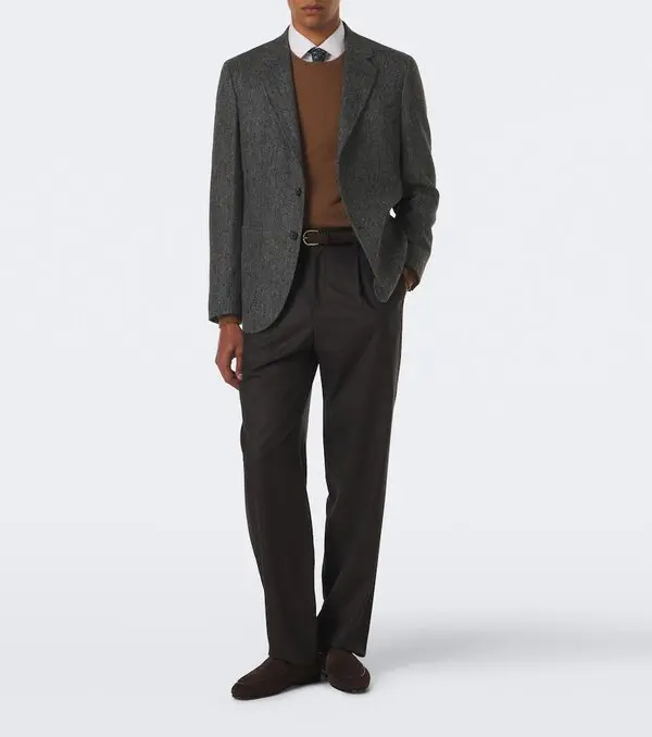 Rubinacci Herringbone Virgin Wool Blazer