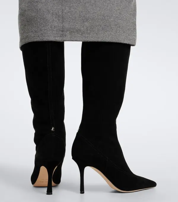 JIMMY CHOO Jozi Shearling-lined Suede Knee-high Boots