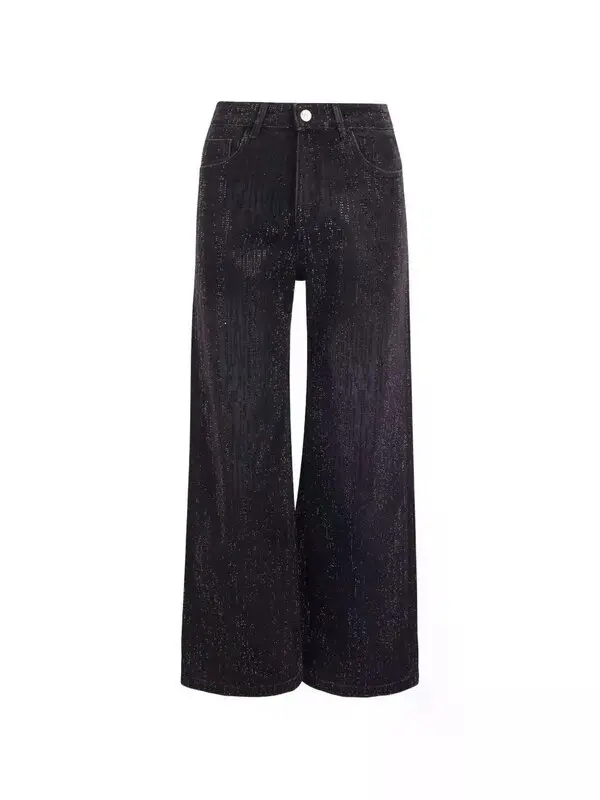 JOVONNA Rhinestone-embellished Wide-leg Jeans