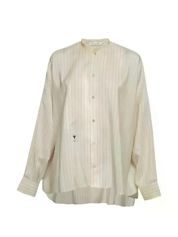 Dior Stripe-print Bee-embroidered Shirt - Neutrals