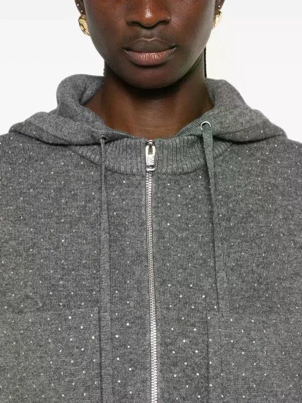 Sandro Rhinestone-embellished Hooded Cardigan