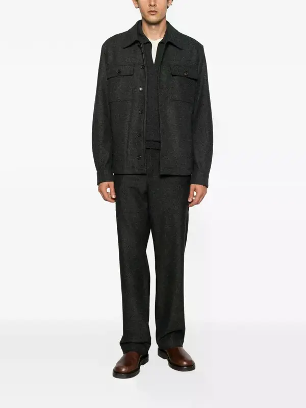 Moncler Logo-patch Overshirt Jacket - Grey