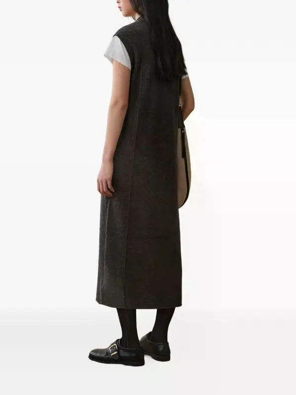LESS Button-up Sleeve Midi Dress