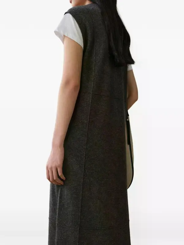 LESS Button-up Sleeve Midi Dress