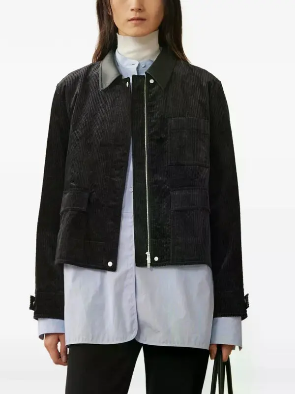 LESS Leather-collar Corduroy Jacket
