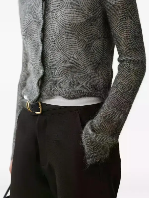 LESS Cable-knit Cropped Cardigan
