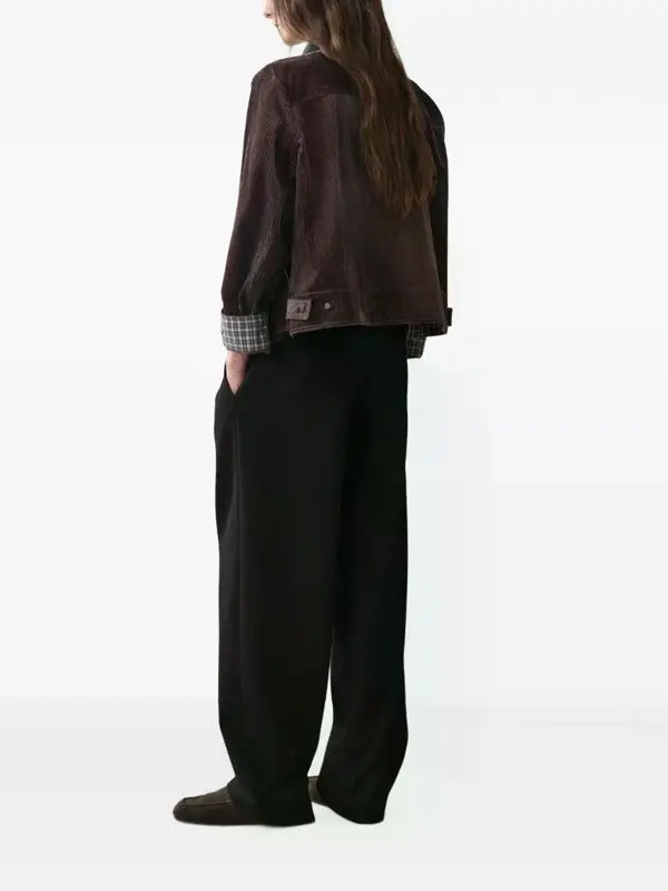 LESS Leather-collar Corduroy Jacket