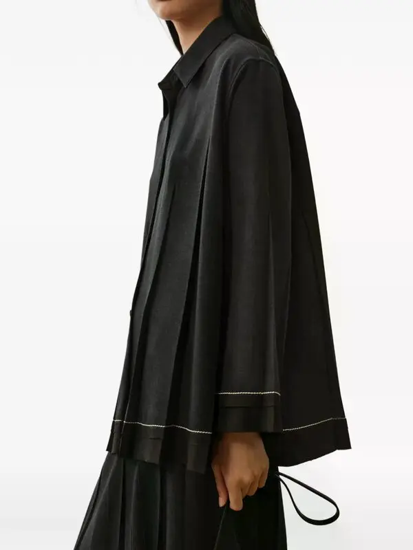LESS Pleated Long-sleeve Shirt