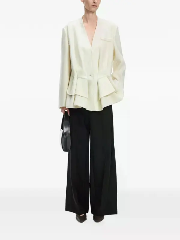 JNBY Collarless Tiered-hem Blazer