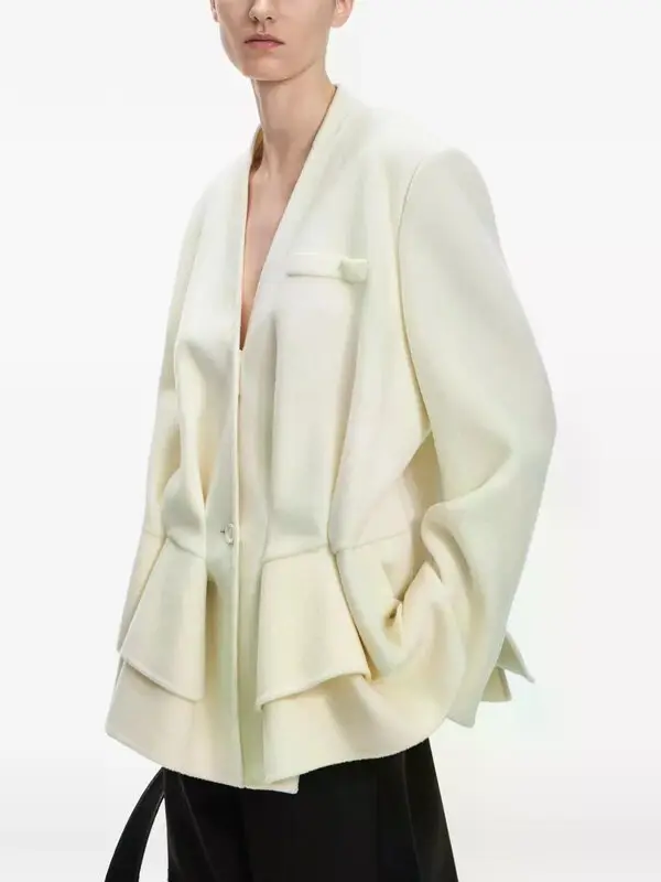 JNBY Collarless Tiered-hem Blazer