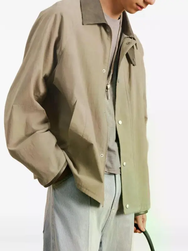 CROQUIS Leather-collar Raglan-sleeve Shirt Jacket