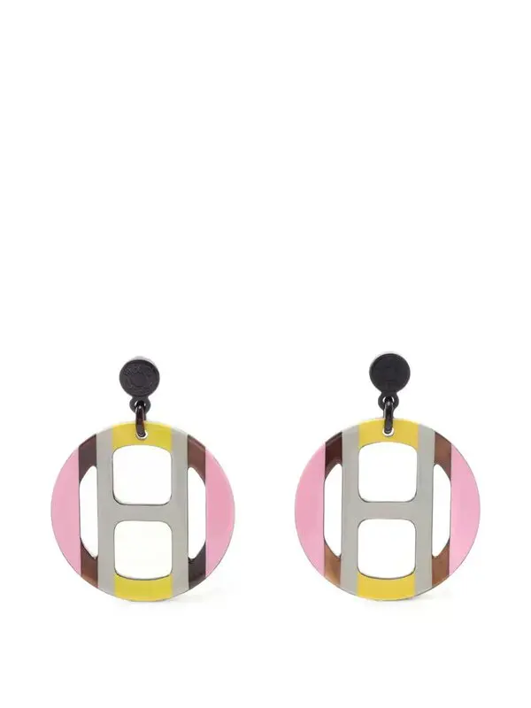 Hermès H-equip Buffalo-horn Earrings
