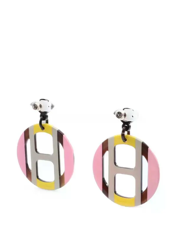 Hermès H-equip Buffalo-horn Earrings