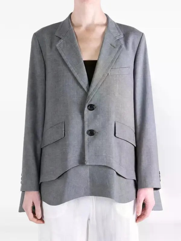 COMME DES GARÇONS TAO Layered-effect Notched-lapel Blazer