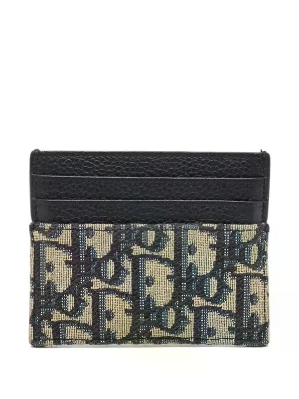 Dior 2022 Oblique Canvas Card Holder - Blue